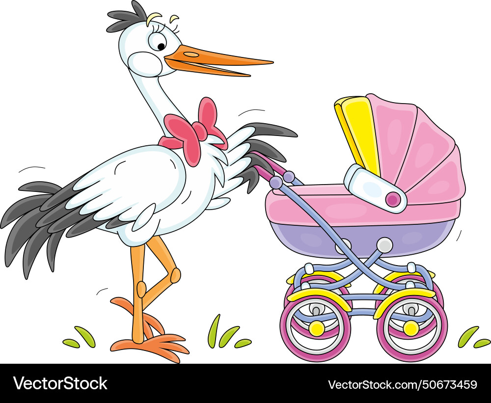 Stork and baby Royalty Free Vector Image - VectorStock