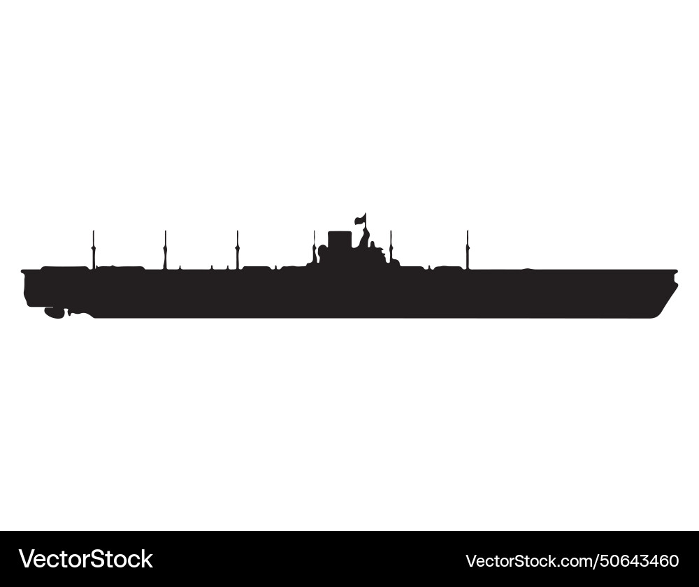 Aircraft carrier silhouette art Royalty Free Vector Image
