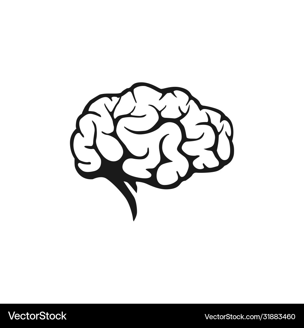Brain Logo Template - Minimalist Royalty Free Vector Image