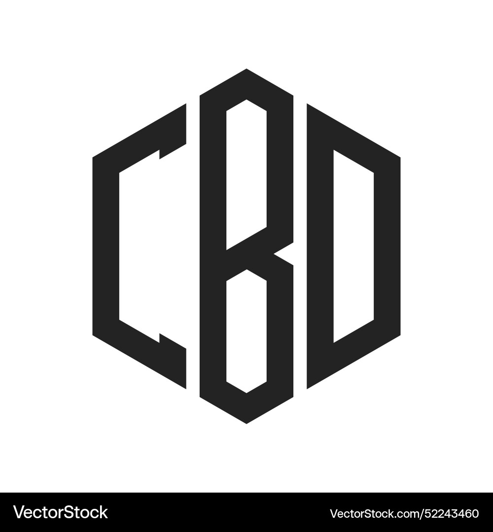 Cbd logo design initial letter monogram Royalty Free Vector