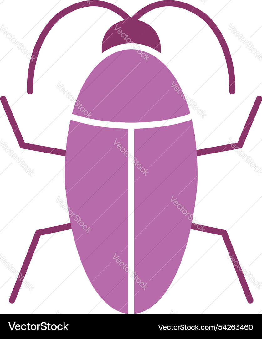 Cockroach glyph two colour icon Royalty Free Vector Image