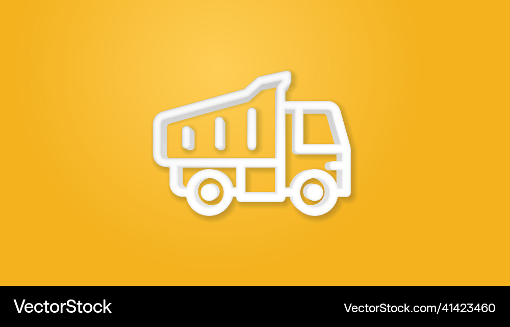 Dump truck realistic icon 3d line Royalty Free Vector Image