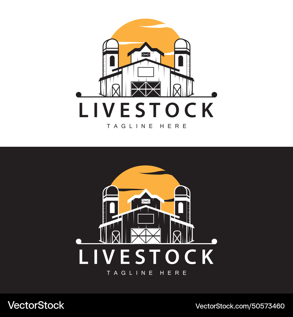 Farm barn logo warehouse simple minimalist Vector Image