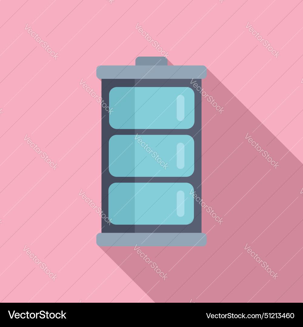 Full battery bank icon flat electric Royalty Free Vector