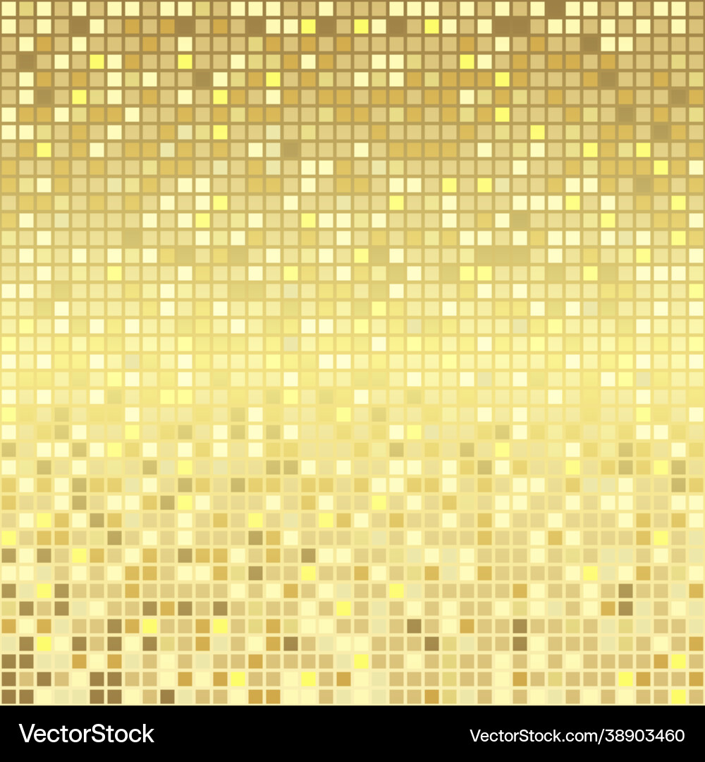 Golden Pixel Mosaic Background Royalty Free Vector Image