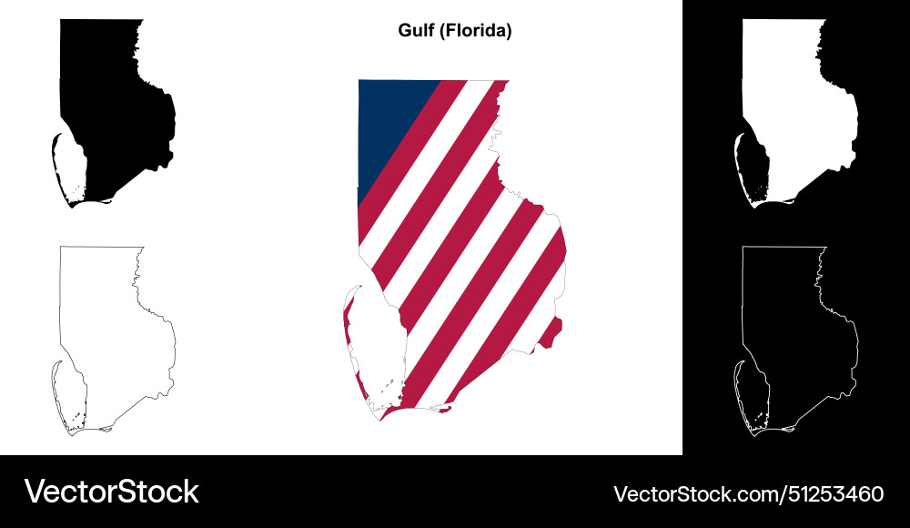 Gulf outline map Royalty Free Vector Image - VectorStock