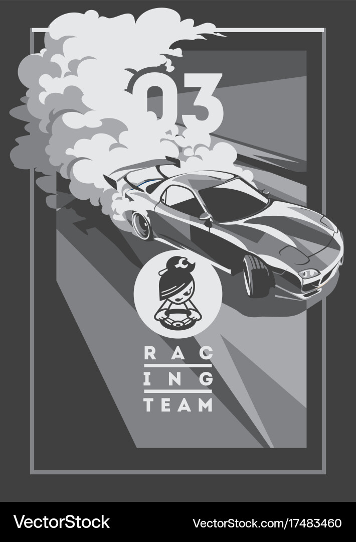 Japanese Drift Car - Burnout Royalty Free Vector Image