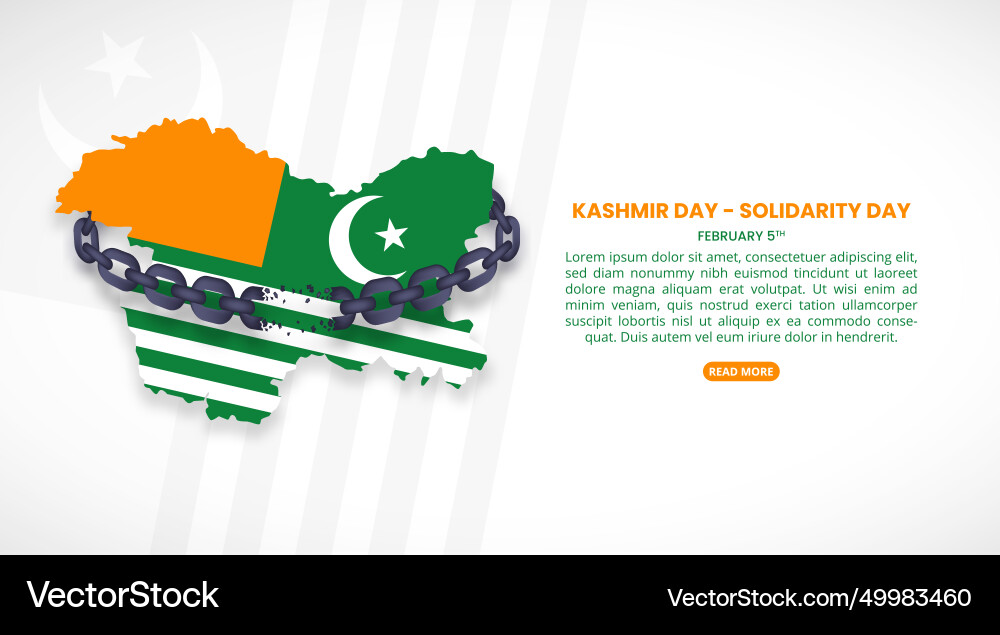 Kashmir day solidarity background with a flag Vector Image