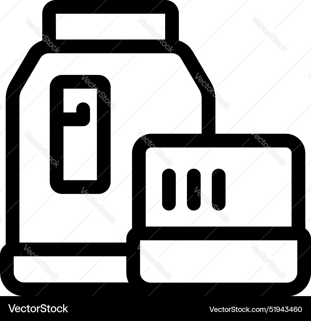 Protein powder bottle and container icon Vector Image