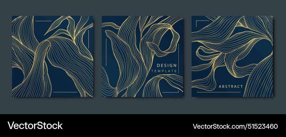 Set of floral design backgrounds square Royalty Free Vector