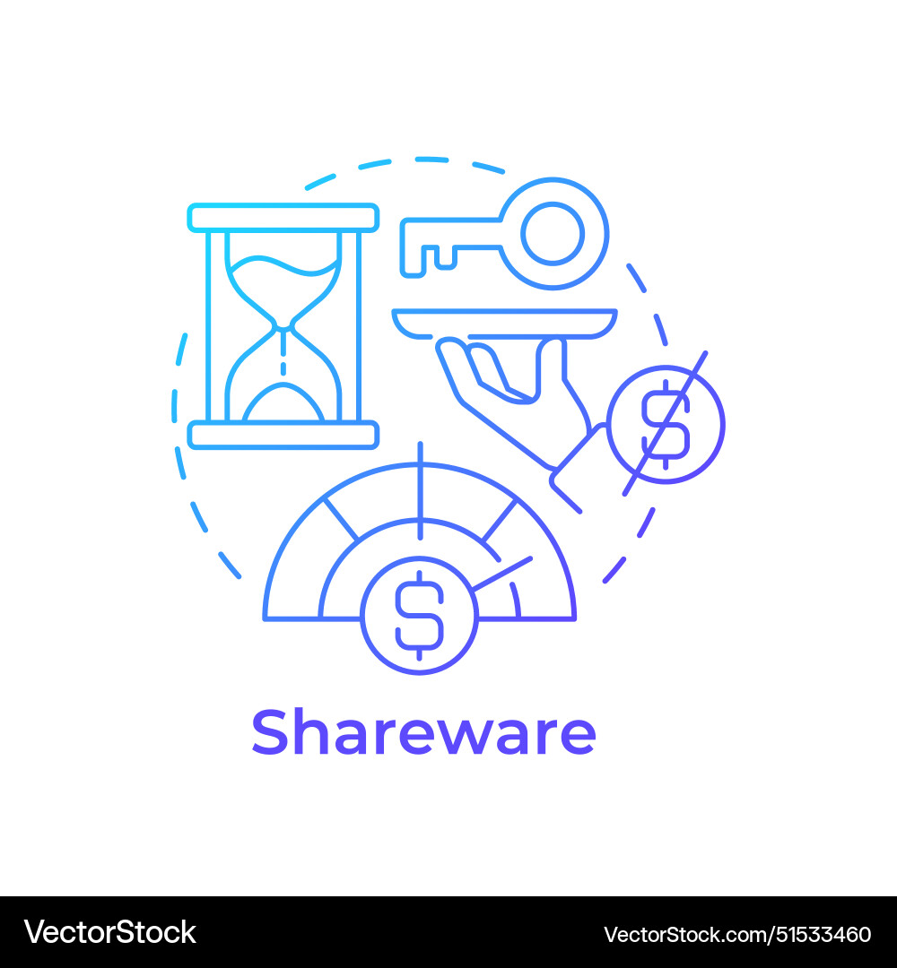 Shareware blue gradient concept icon Royalty Free Vector