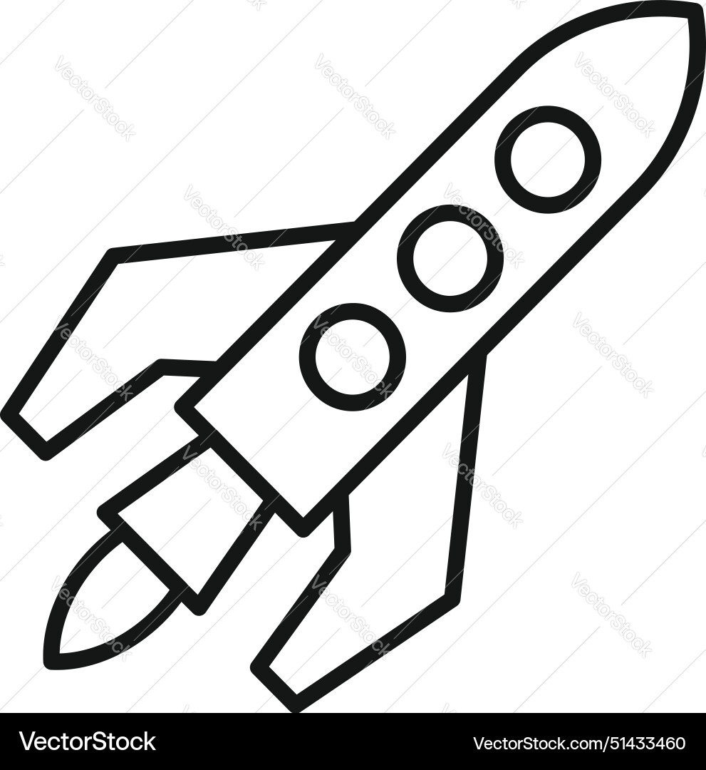 Simplistic rocket icon Royalty Free Vector Image