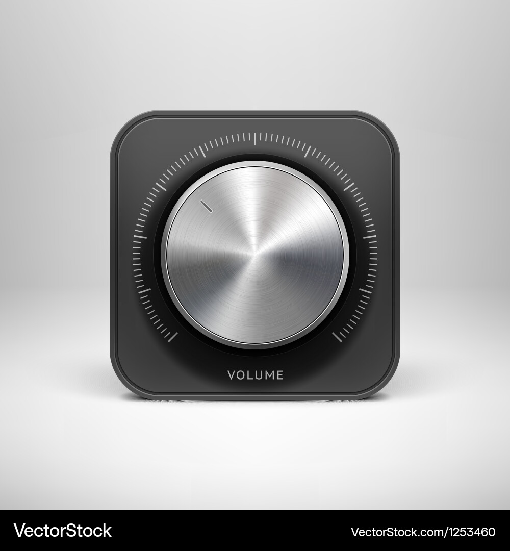 Technology icon with metal music texture Vector Image