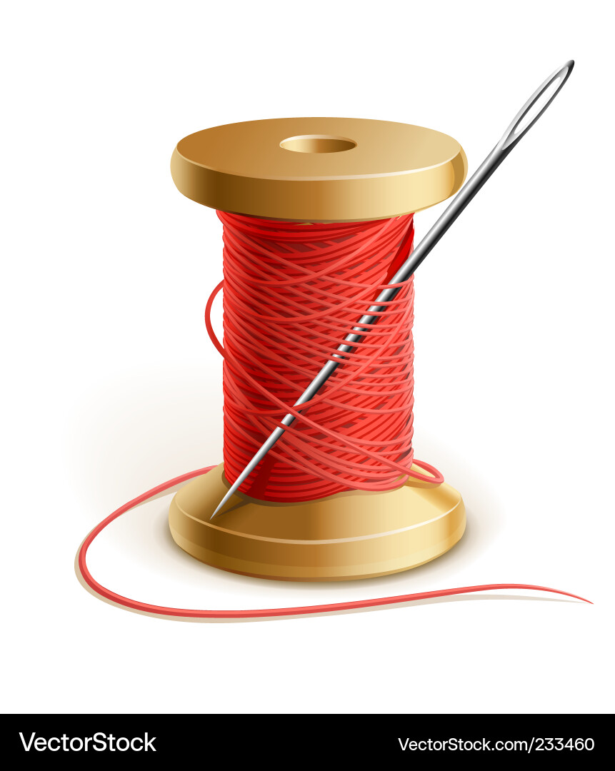 Thread and needle Royalty Free Vector Image - VectorStock
