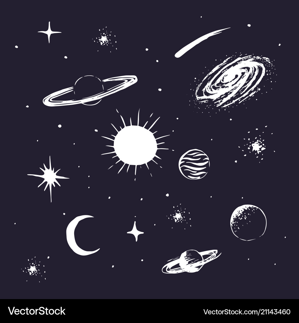 Universe elements Royalty Free Vector Image - VectorStock