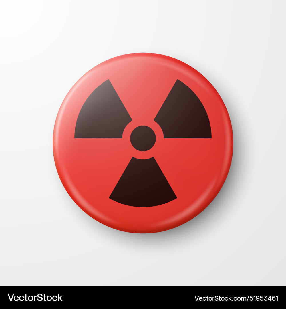 3d realistic round red and black warning danger Vector Image