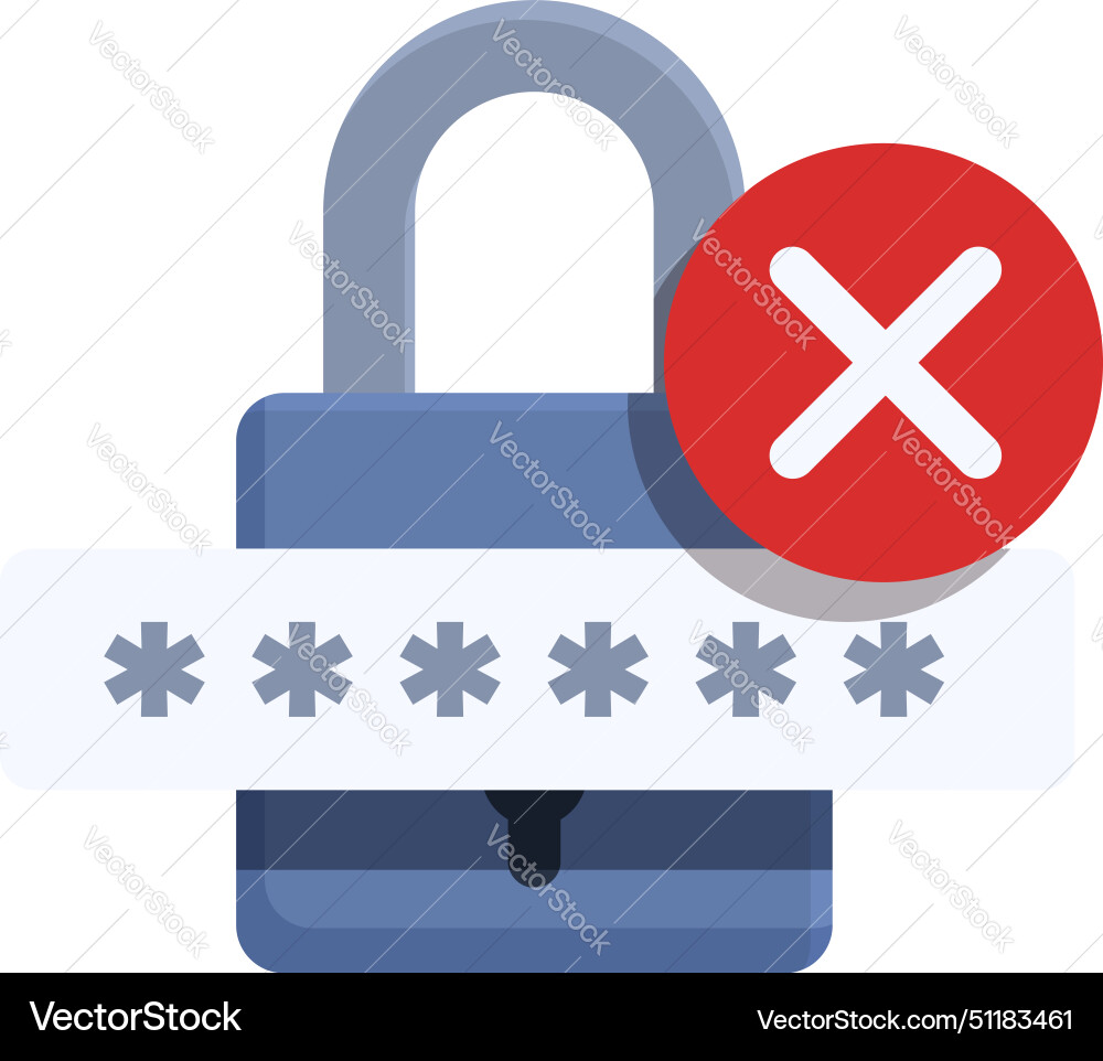 Access denied padlock password icon cartoon Vector Image