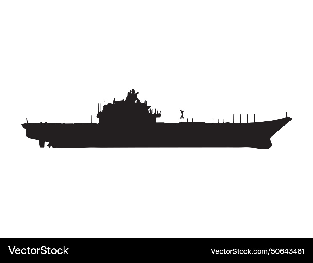 Aircraft carrier silhouette art Royalty Free Vector Image