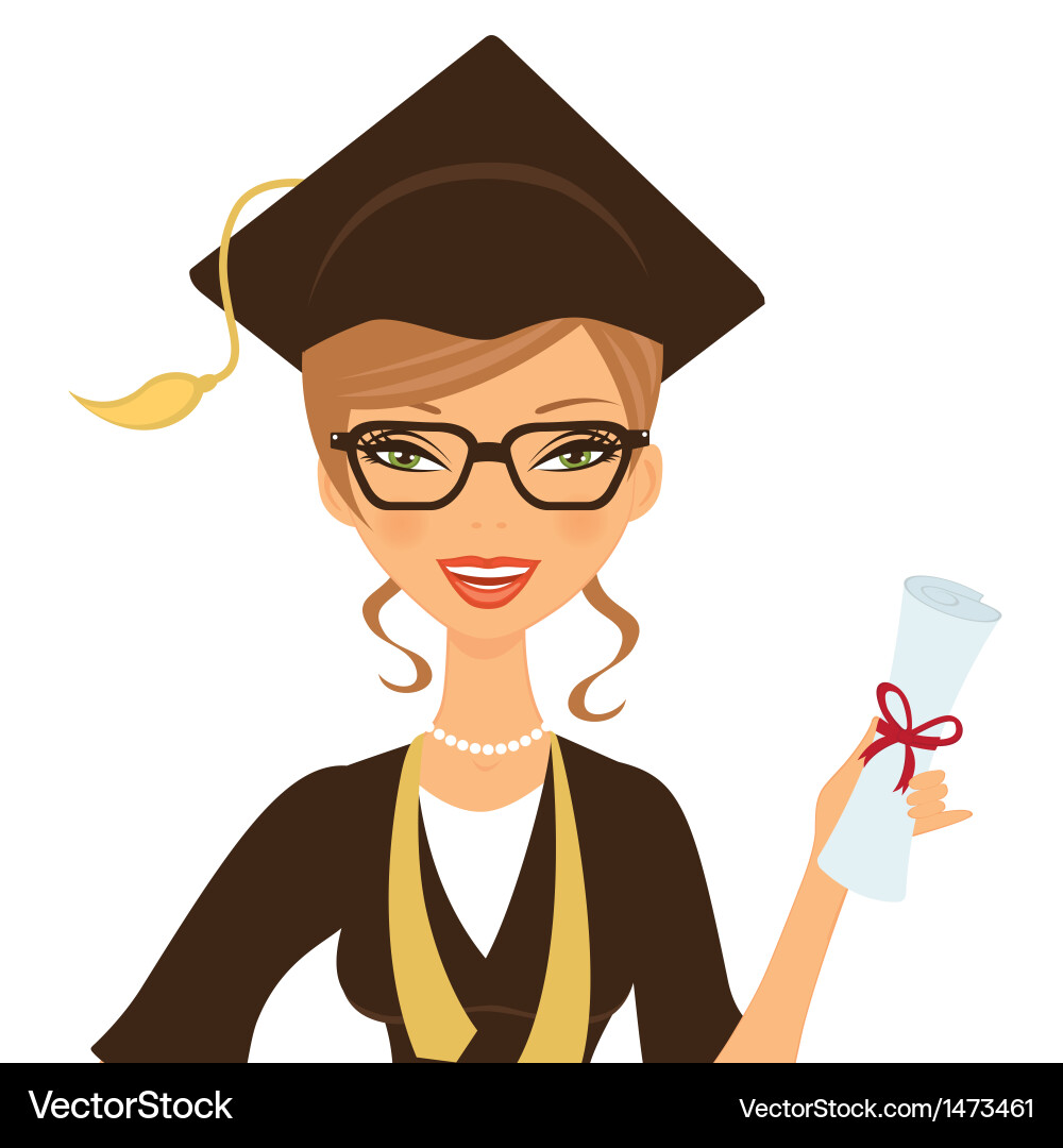 Beautiful graduate Royalty Free Vector Image - VectorStock