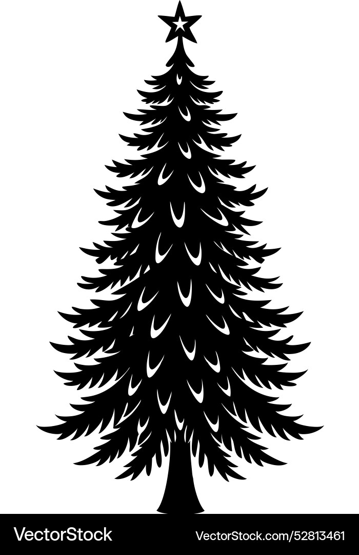 Christmas tree silhouette Royalty Free Vector Image