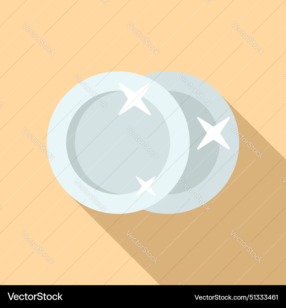 Clean plates with long shadow Royalty Free Vector Image