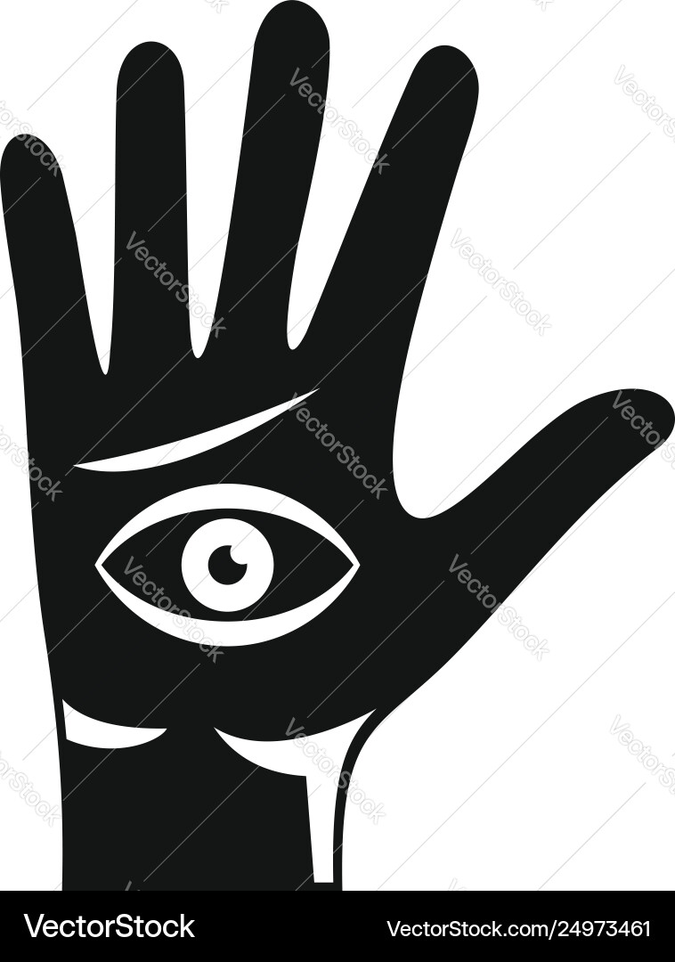 Eye hand icon simple style Royalty Free Vector Image