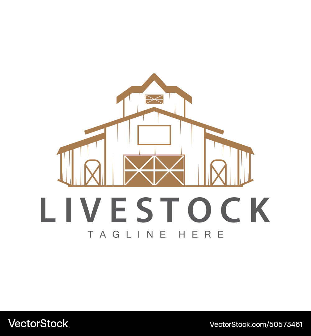 Farm barn logo warehouse simple minimalist Vector Image