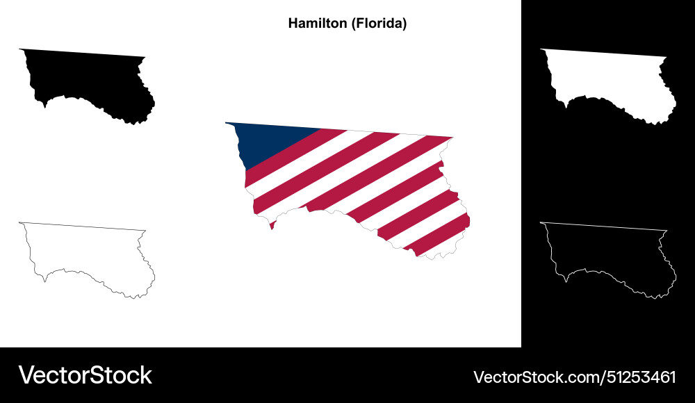 Hamilton outline map Royalty Free Vector Image