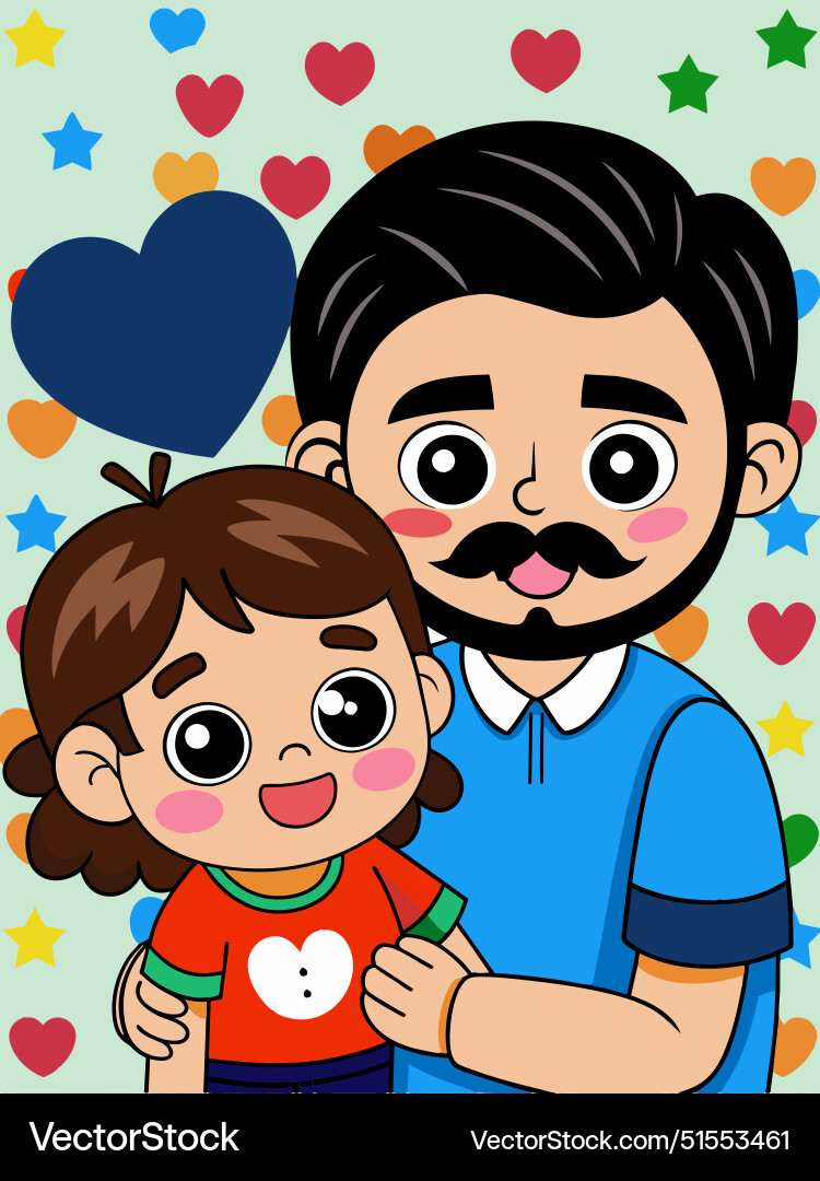 Happy fathers day celebration with father Vector Image