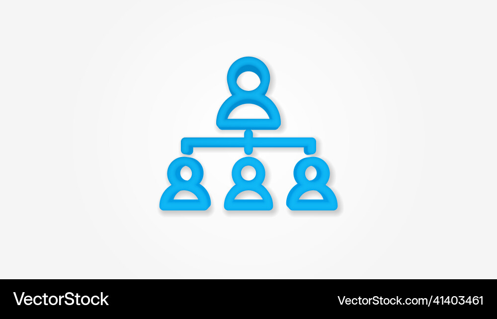Hierarchy realistic icon 3d line Royalty Free Vector Image
