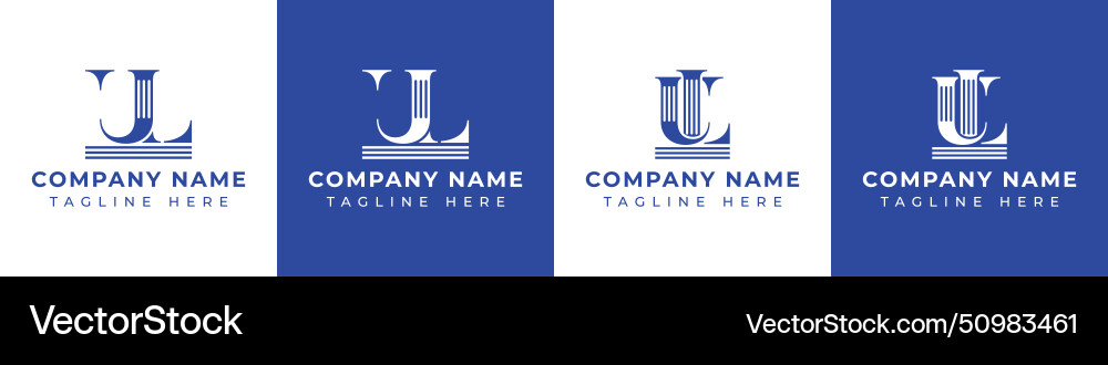 Letters lu and ul pillar logo suitable Royalty Free Vector