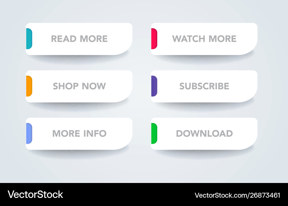 Modern clean flat style button set web element Vector Image