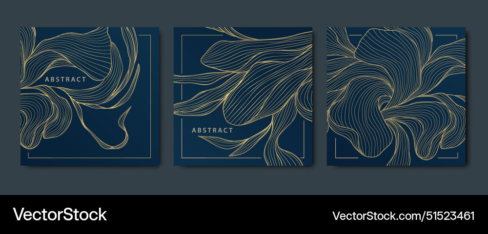 Set of floral design backgrounds square Royalty Free Vector