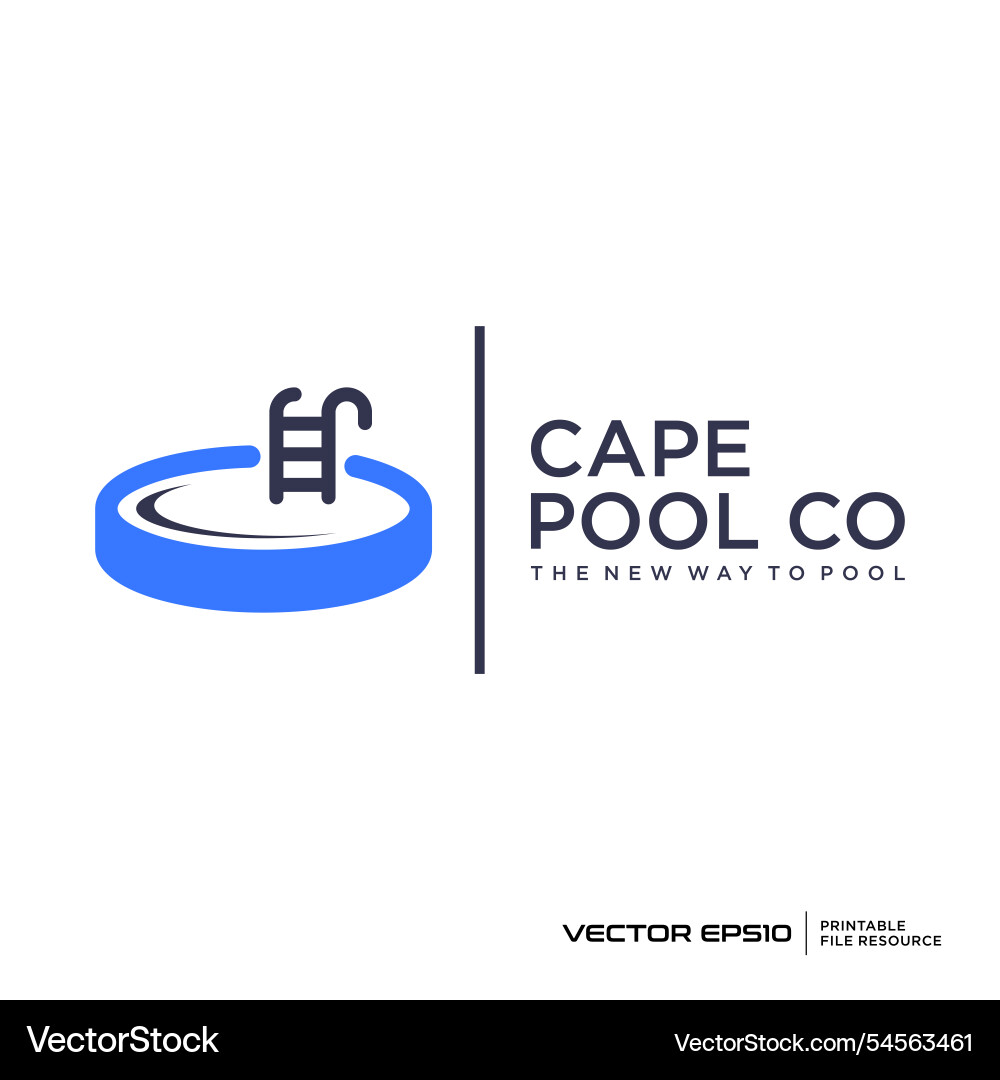 Sport logo pool logo design Royalty Free Vector Image