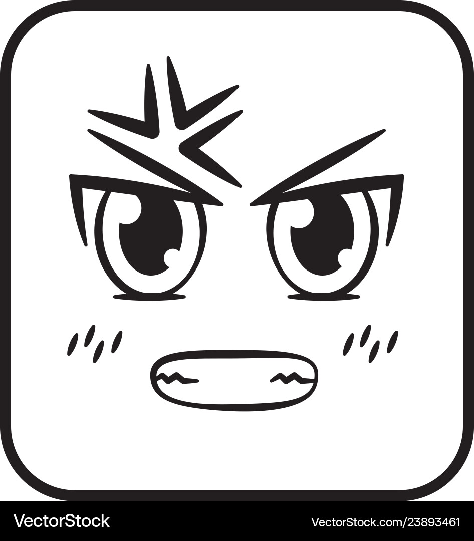 Square emoticon face expression Royalty Free Vector Image