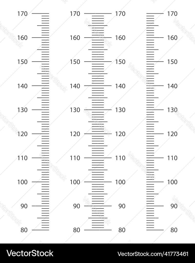 Stadiometer scale set from 80 to 170 cm kids Vector Image