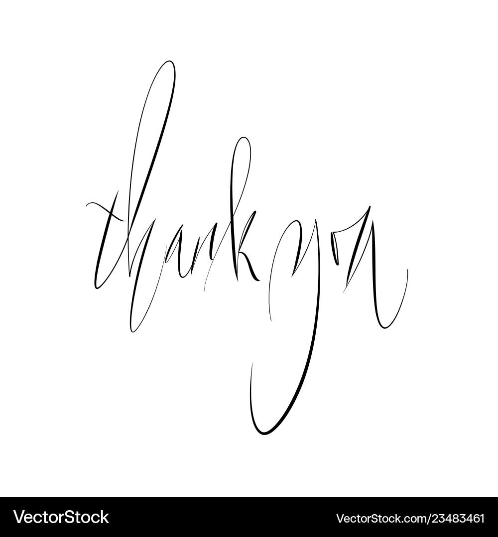 Thank you calligraphy Royalty Free Vector Image