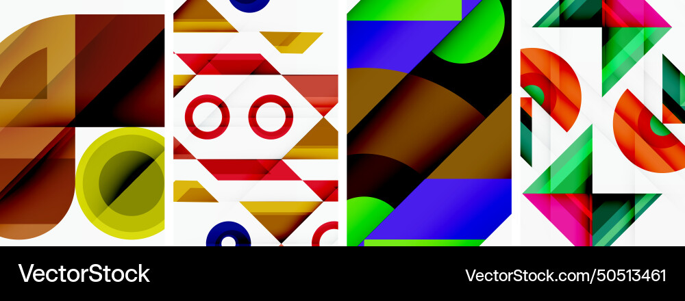 Triangle poster abstract background set Royalty Free Vector