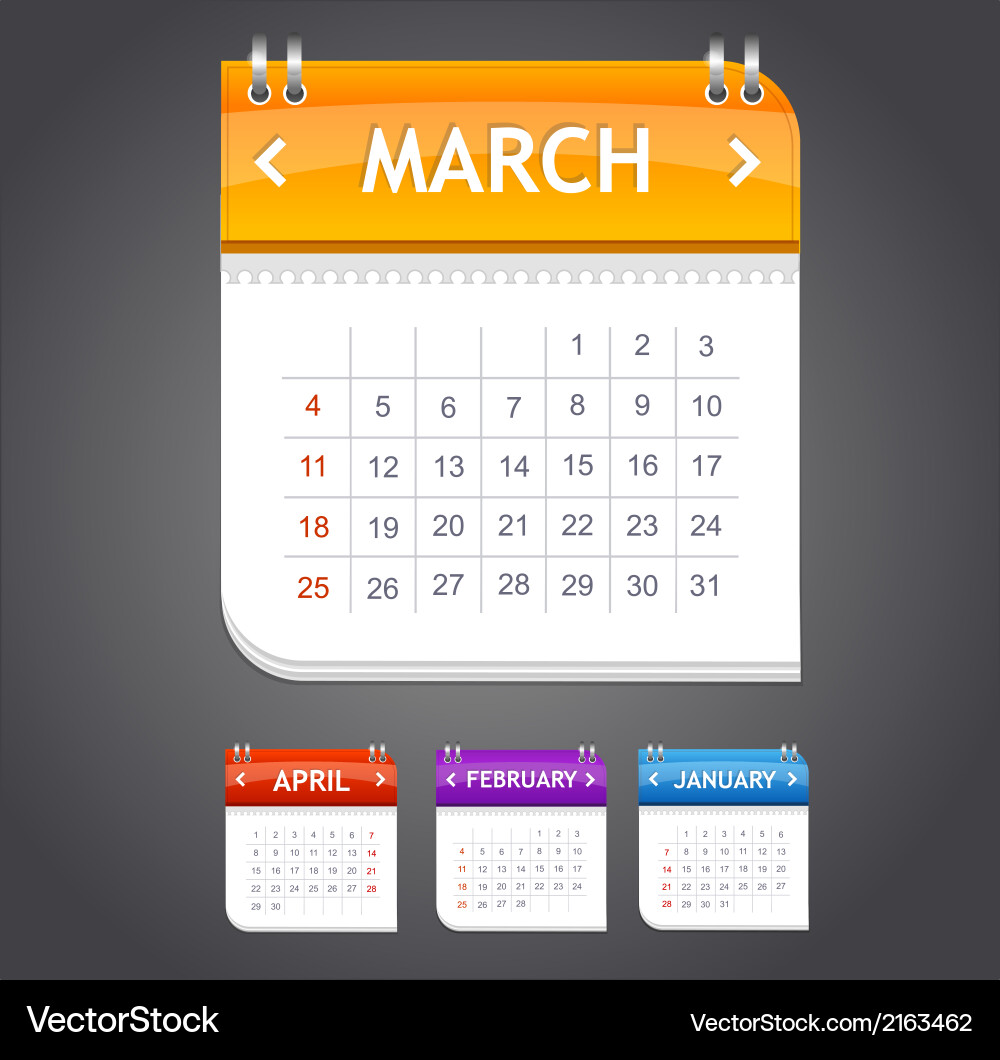 Calendar march Royalty Free Vector Image - VectorStock