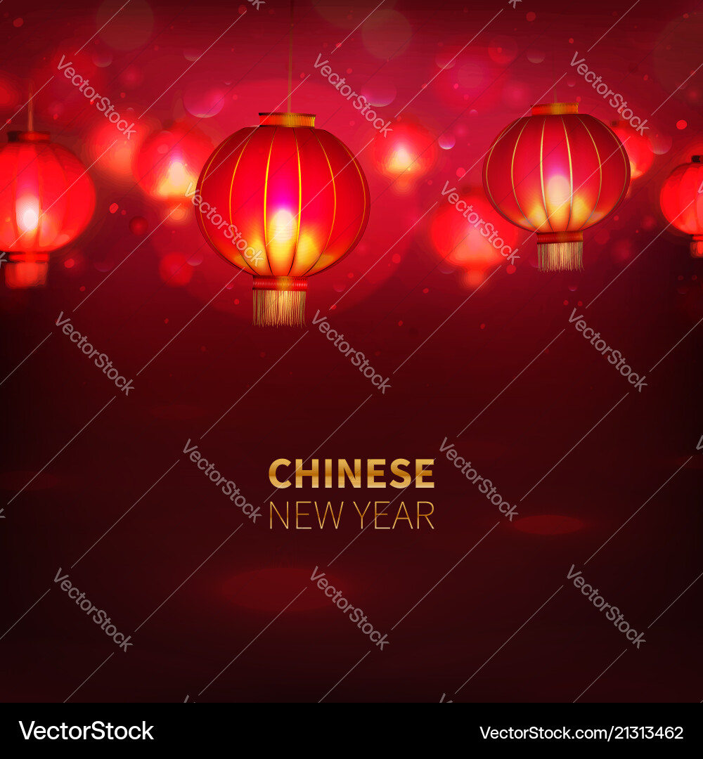 Chinese New Year Red Lanterns Royalty Free Vector Image