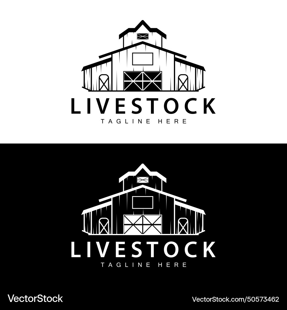 Farm barn logo warehouse simple minimalist Vector Image