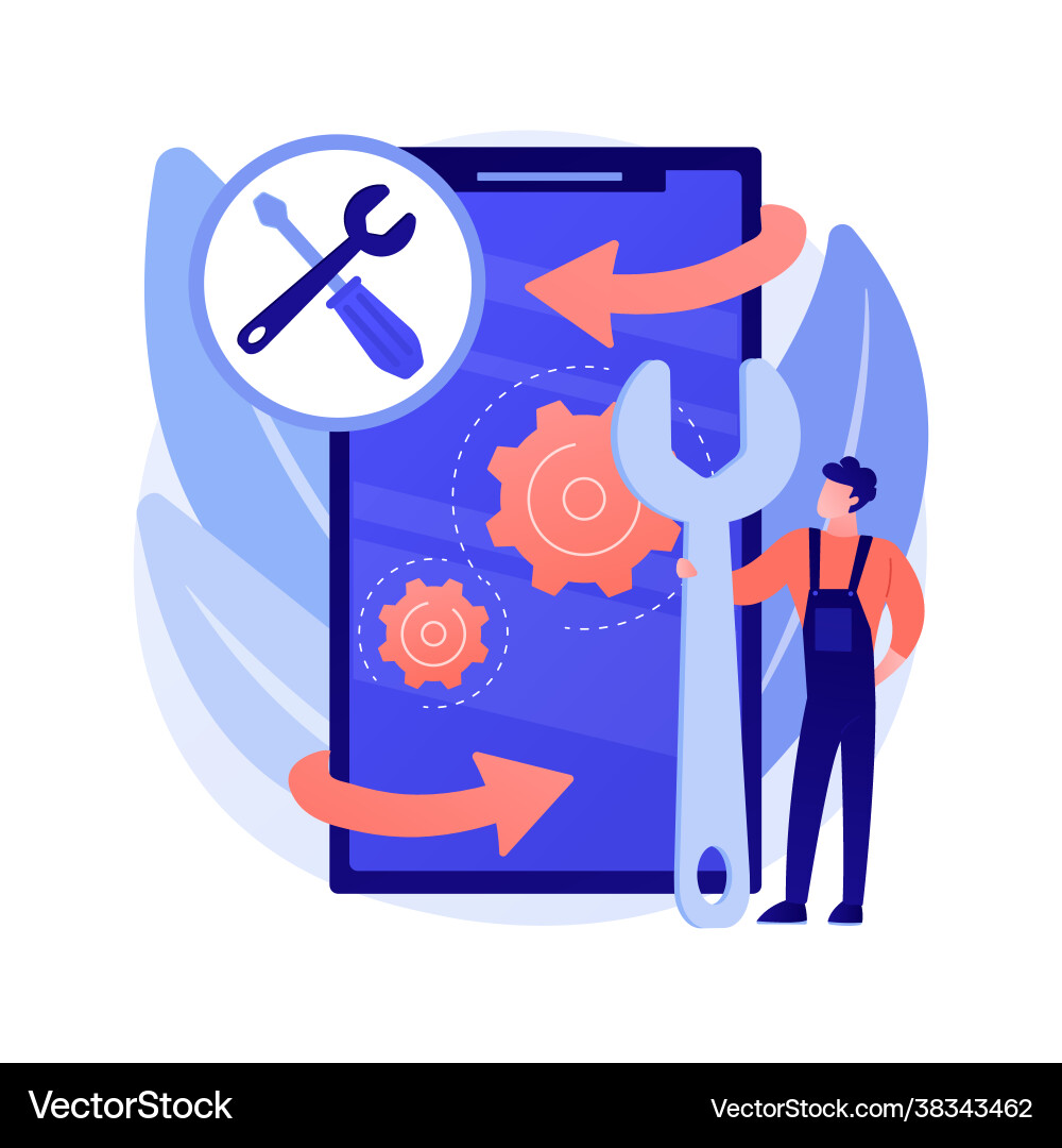 Mobile device repair abstract concept Royalty Free Vector