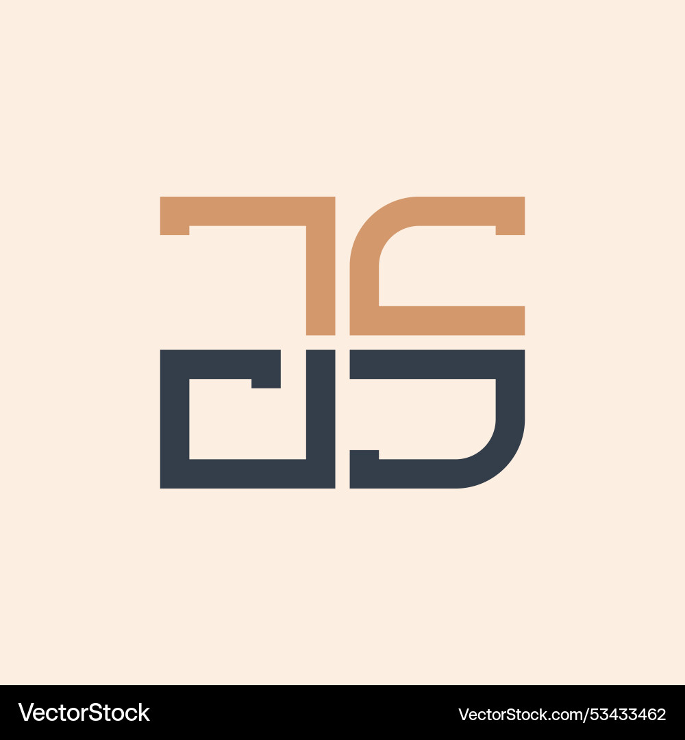 Modern js letter logo design creative Royalty Free Vector