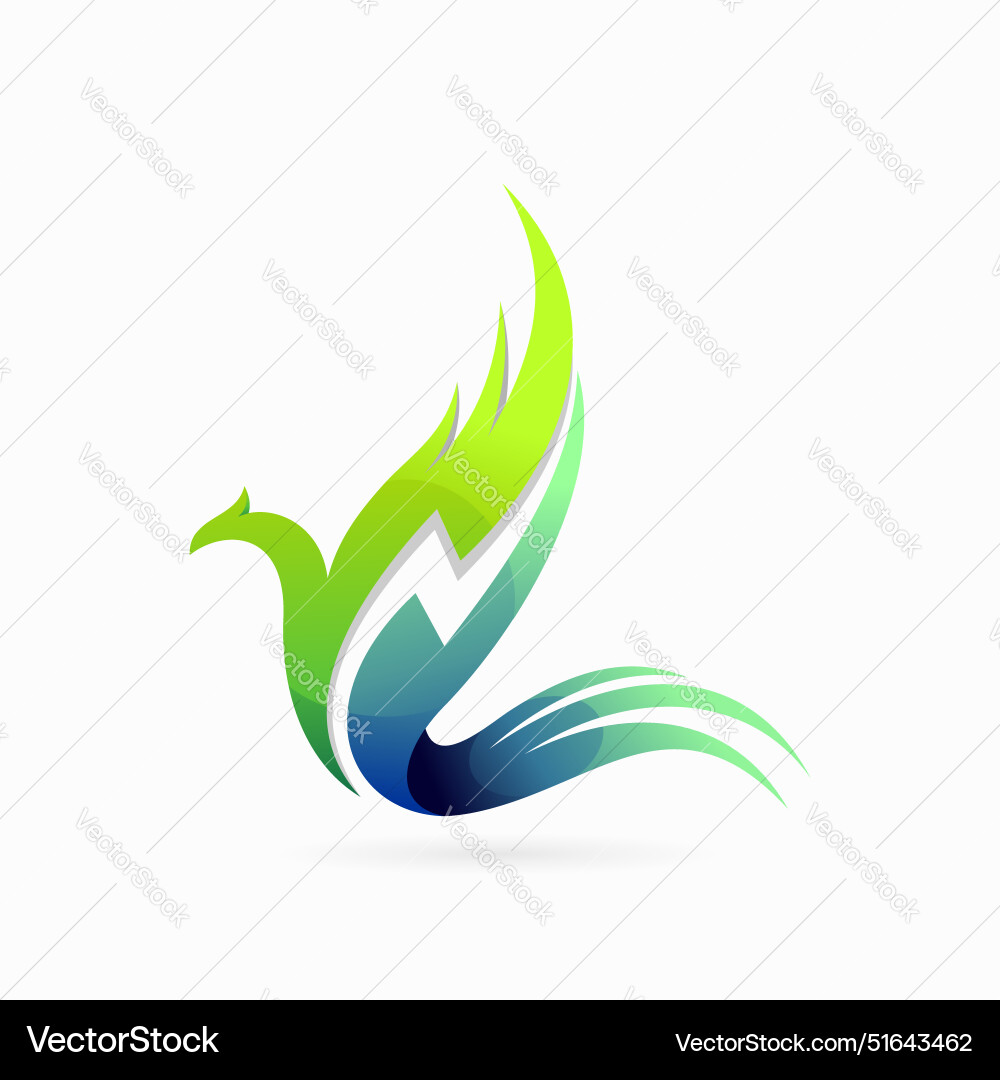 Phoenix power logo thunder light Royalty Free Vector Image