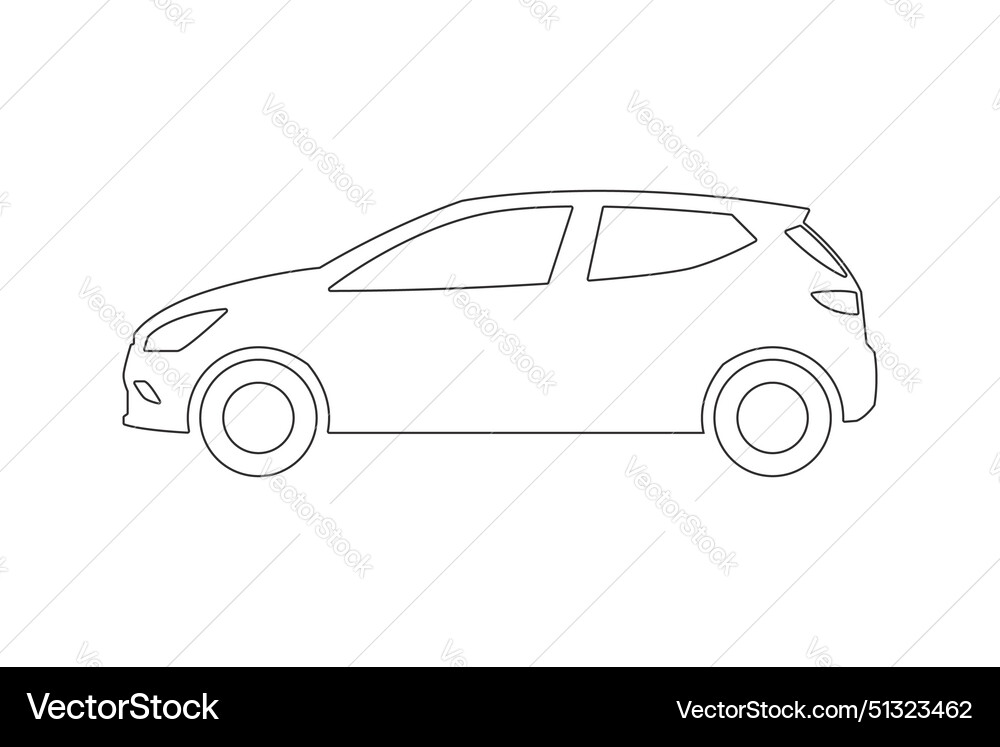 Simple car line icon isolated on a white Vector Image