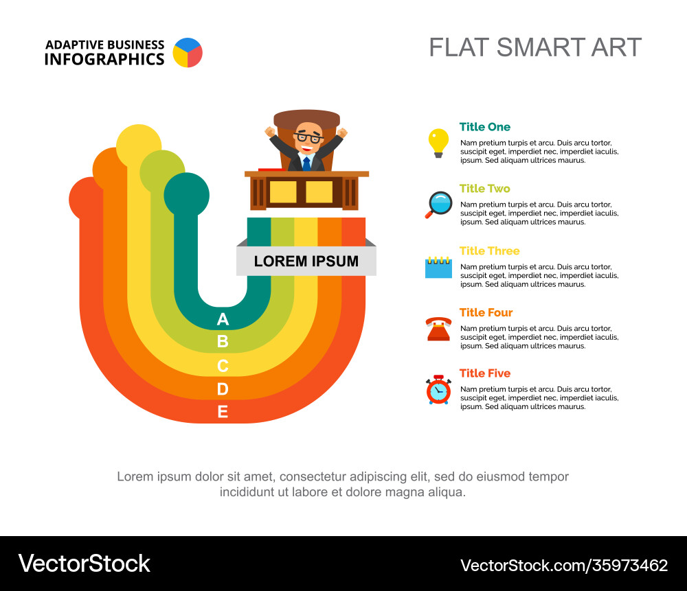 Successful businessman slide template Royalty Free Vector