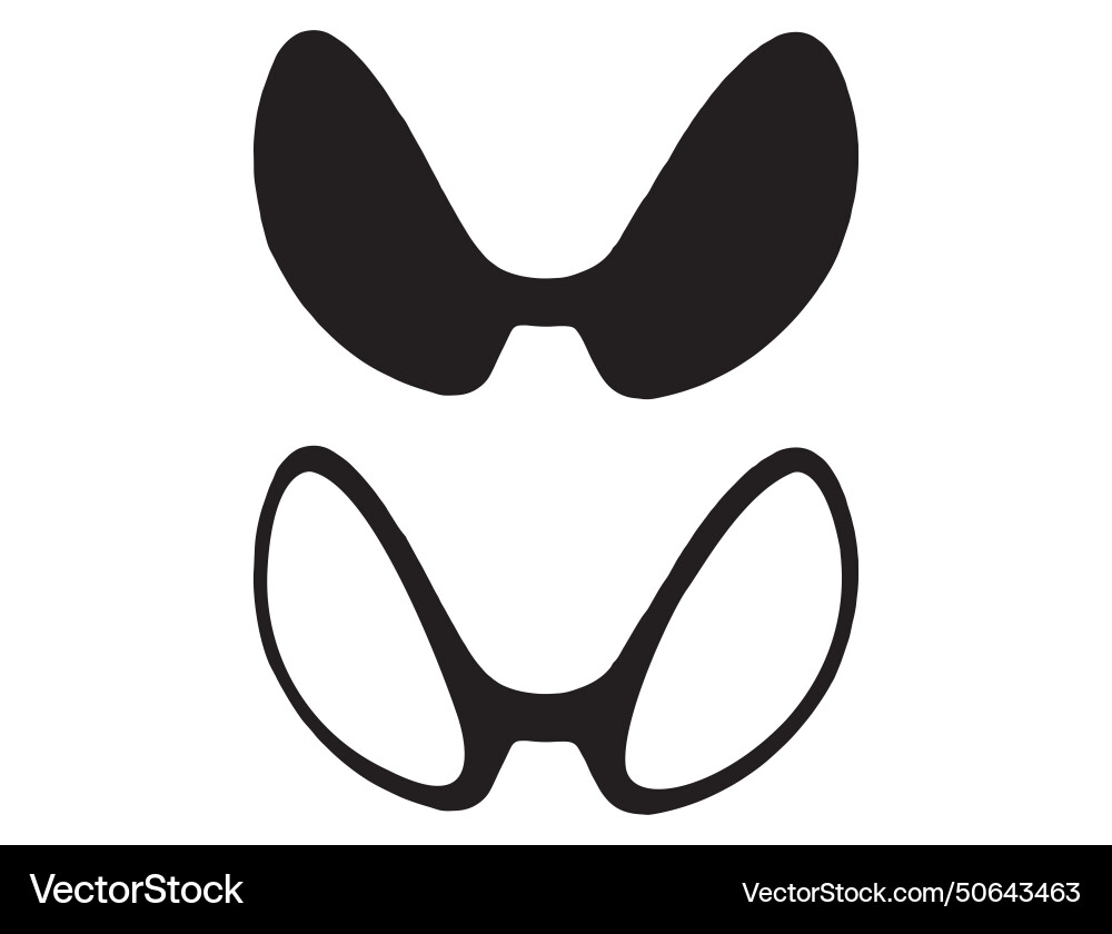 Alien glasses silhouette art Royalty Free Vector Image