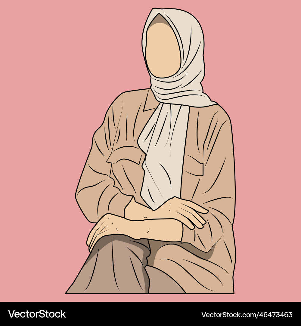 Cartoon Hijab Woman Royalty Free Vector Image - VectorStock