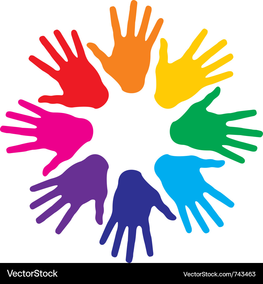 Colorful hand prints Royalty Free Vector Image