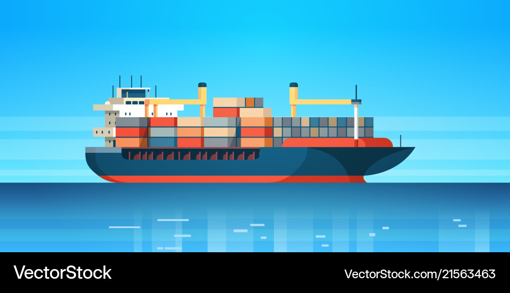 Container Ship Logistics Royalty Free Vector Image